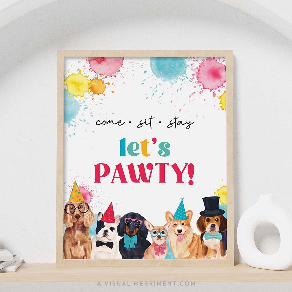 Let's Pawty! | Pawty Dogs Printable Party Sign – A Visual Merriment