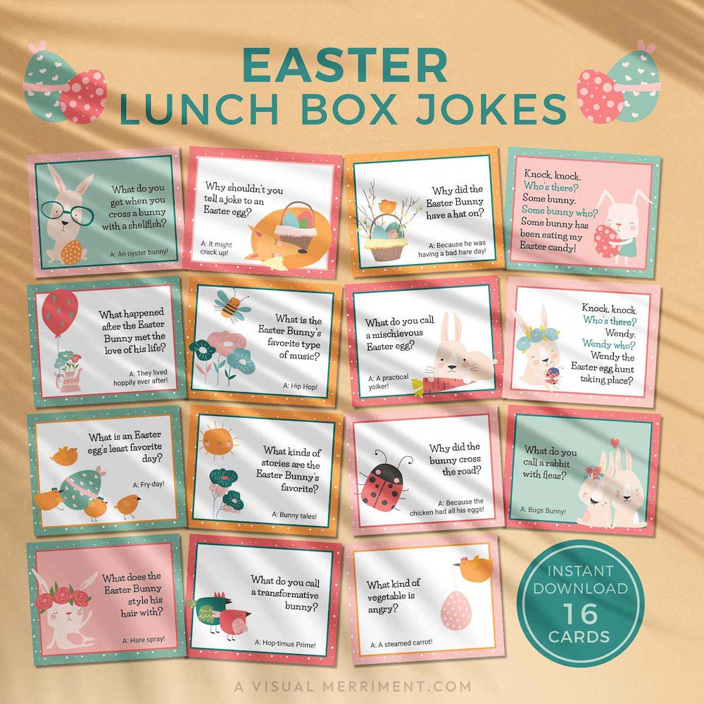 Easter Lunch Box Jokes | Spring Printable Notes – A Visual Merriment