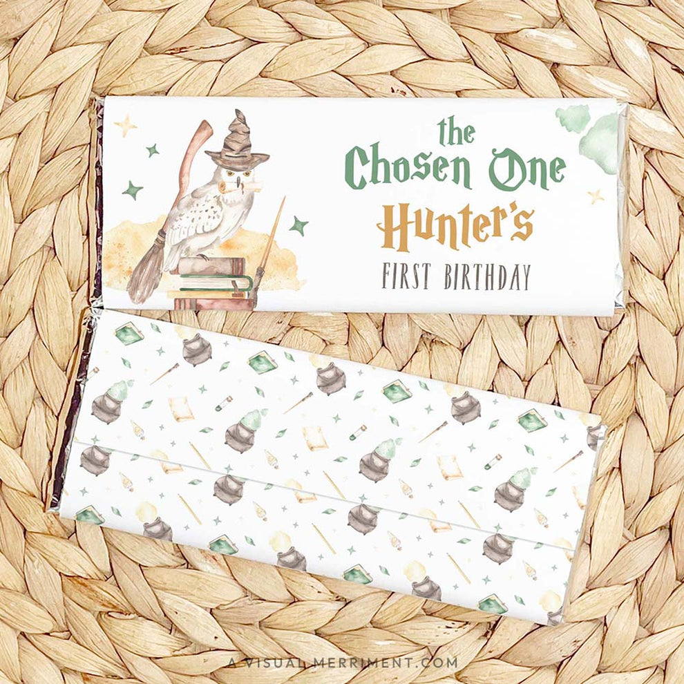 Wizard School Chosen One Chocolate Wrapper | Editable Template – A ...